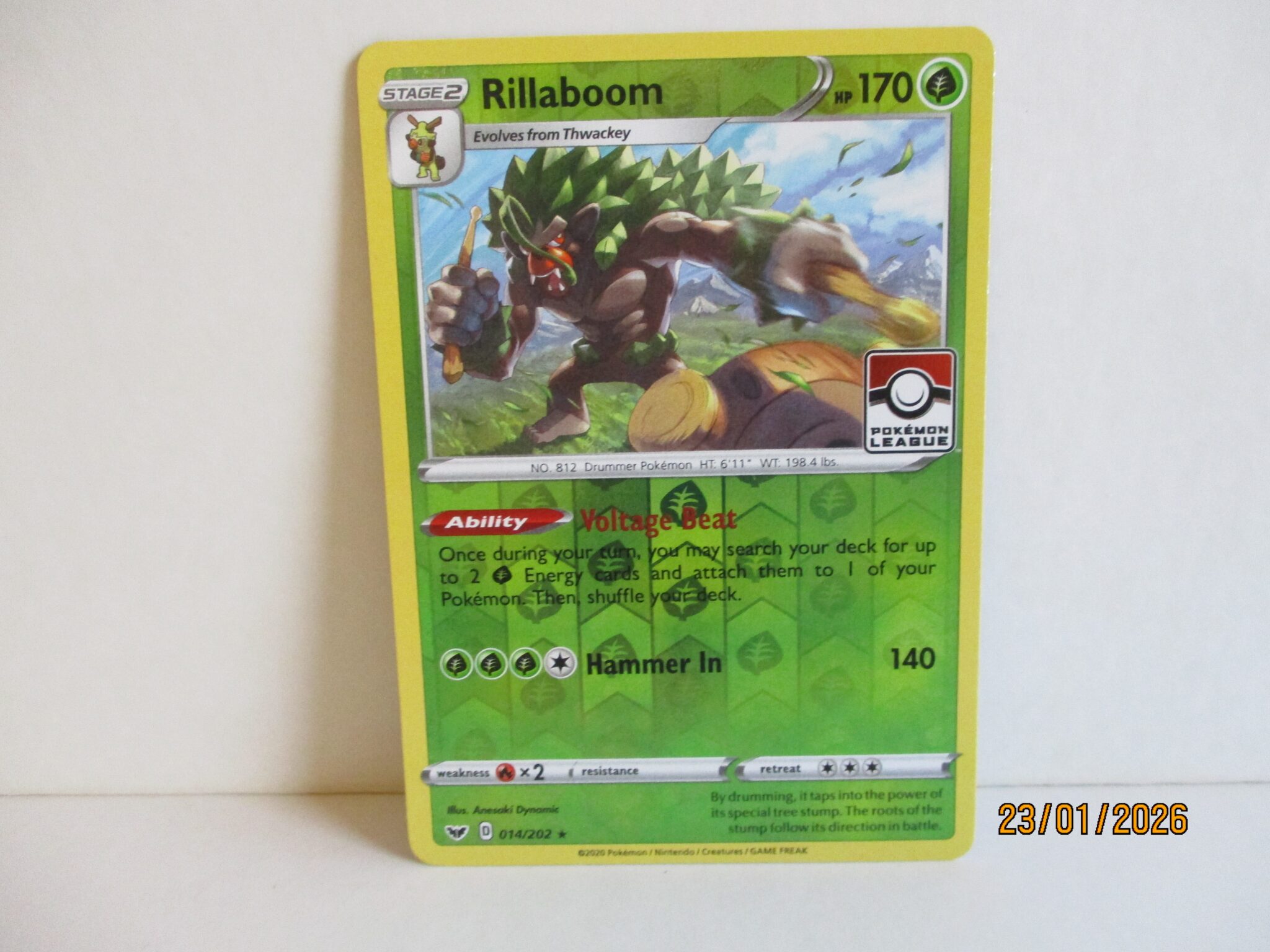 Rillaboom, league promo stamped holo reverse, 014/202 | De Papieren Korf